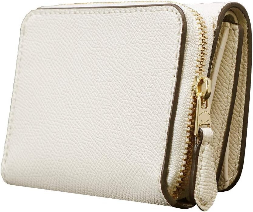 NWT COACH Small Trifold Wallet/Chalk | eBay