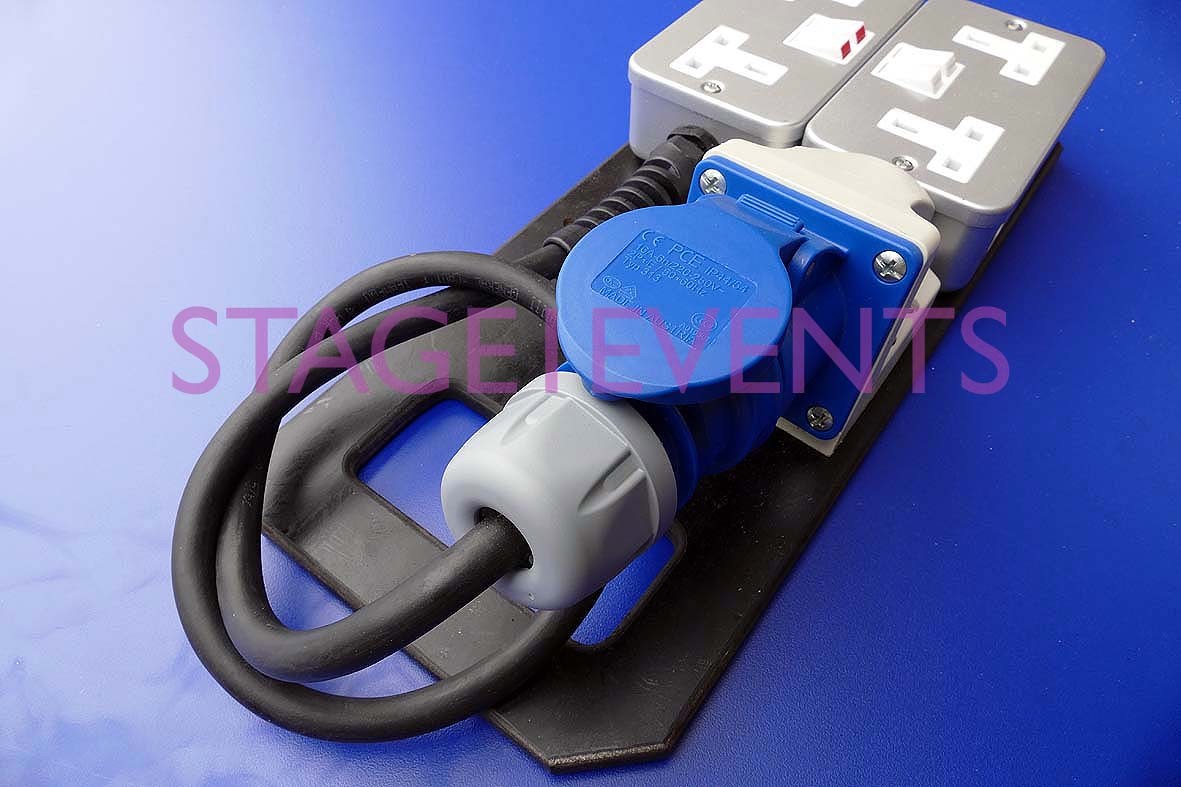 Stage Power Distro 16A Ceeform Cable In/16A Chassis LoopOut x4 13A ...