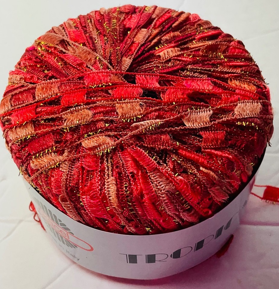 Skacel Tropicana Rail Metallic Yarn Lot of 2 Orange/Gold/ on Orange | eBay