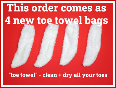 4 new towel bags for the "toe towel"- the ONLY product to Clean + Dry ...