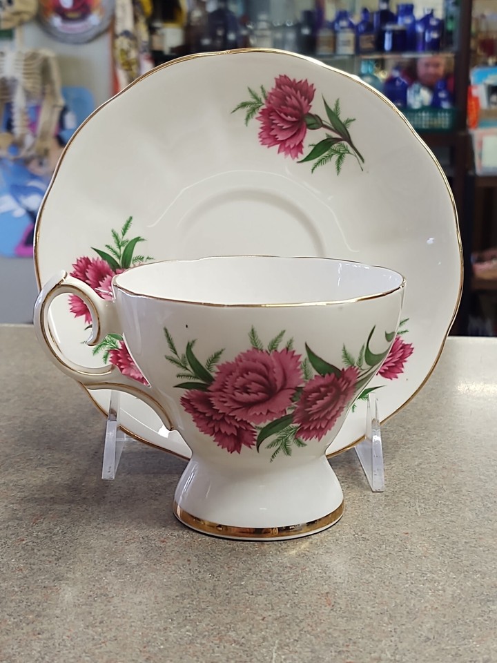 Queen Anne Pink Carnations Tea Cup & Saucer | eBay