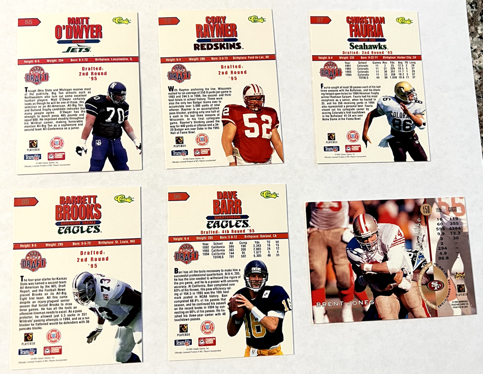 1995 Classic Games 1995 Draft Rookie Card NFL #65 Matt O'Dwyer New York ...