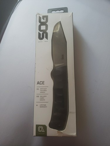 Sog Ace Knife Fixed Blade Black Rubber Handle 8.75" | eBay