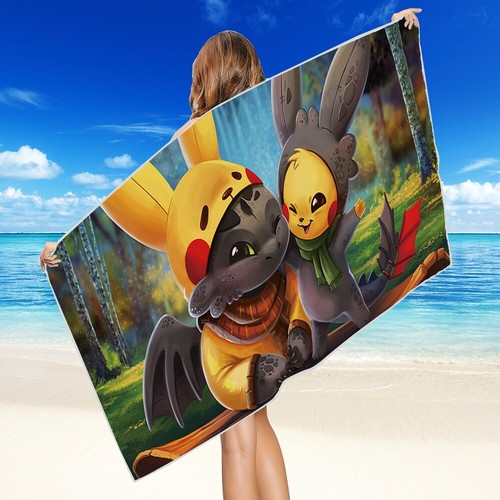 Pokémon Towel Beach Pikachu Big Size 140×180cm Digital Print | eBay ...