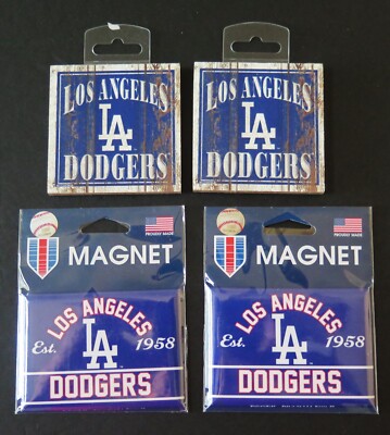 FOUR (4) LOS ANGELES DODGERS REFRIGERATOR MAGNETS FROM WINCRAFT | eBay