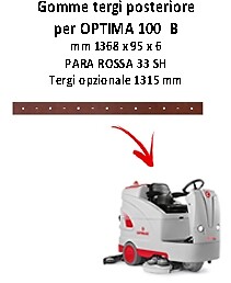 Gomma tergi arrière squeegee da 1315 mm pour Autolaveuse COMAC OPTIMA ...