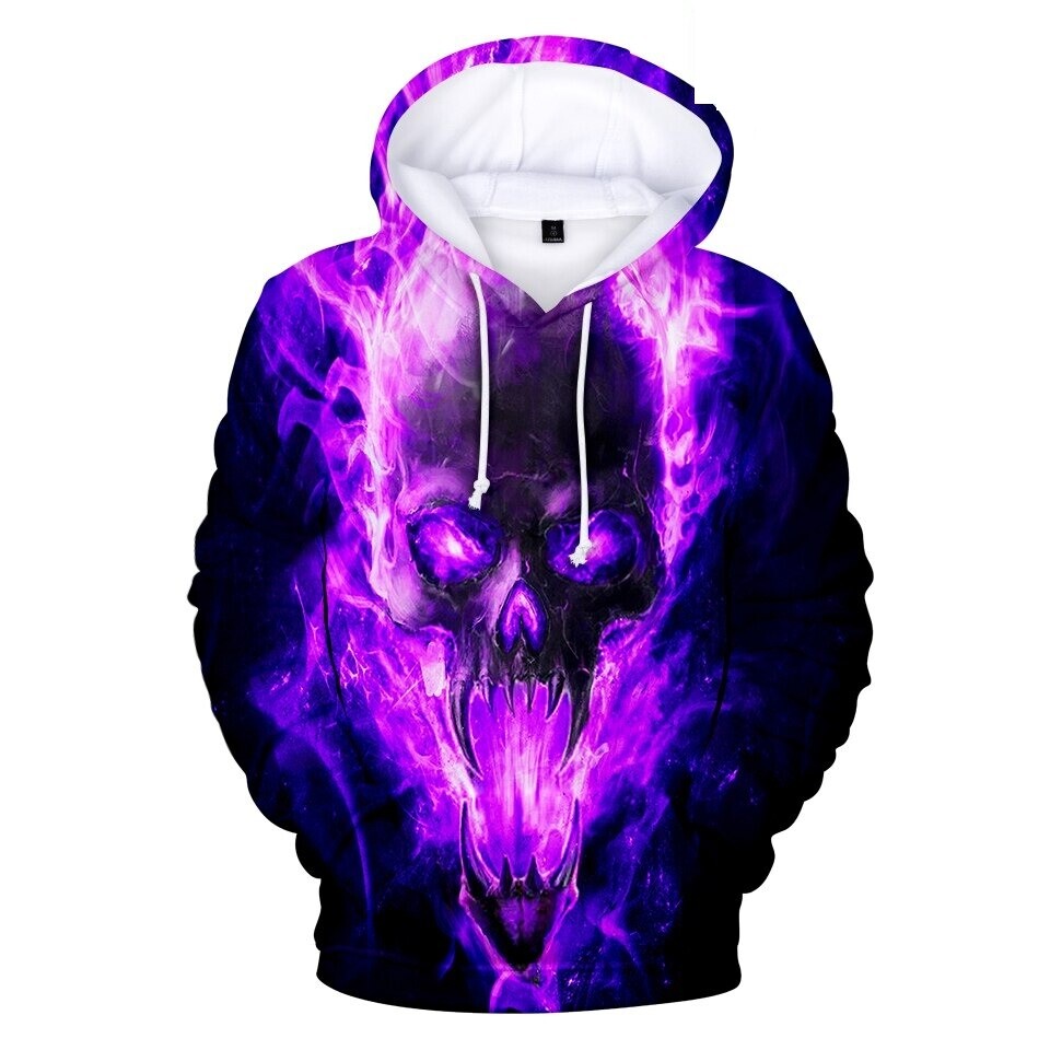 Skulls On Fire Purple