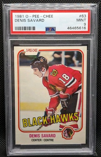 1981-82 O-PEE-CHEE #63 DENIS SAVARD ROOKIE PSA 9 CHICAGO BLACKHAWKS RC ...