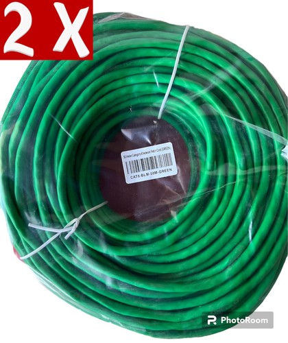 2 X 50M CAT6 Premium Network Ethernet LAN Cable Roll UTP Lead Core Free ...