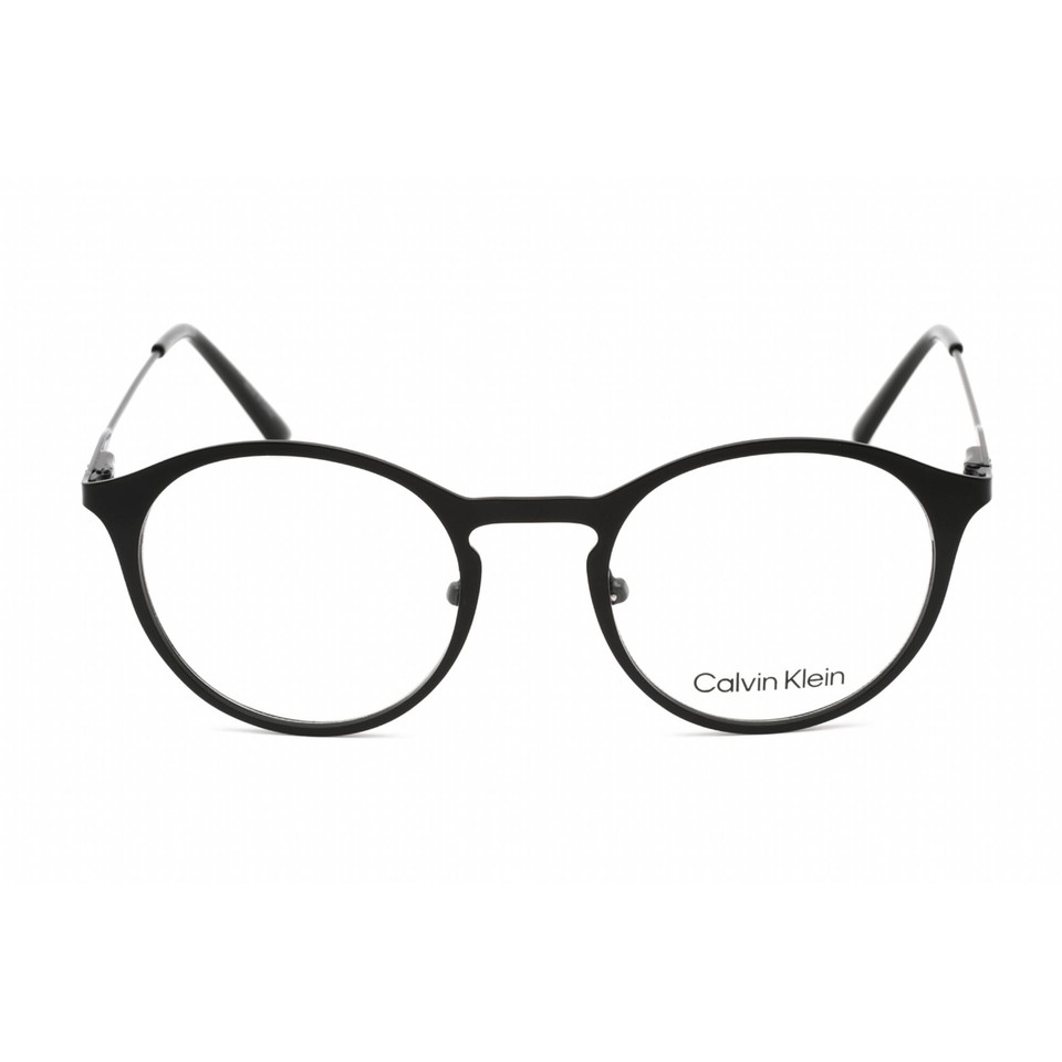Calvin Klein Men's Eyeglasses Full Rim Round Matte Black Metal Frame ...