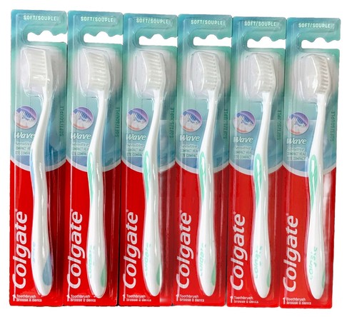 12 COLGATE Wave Sensitive Toothbrushes,Compact Head Adult UltraSoft ...