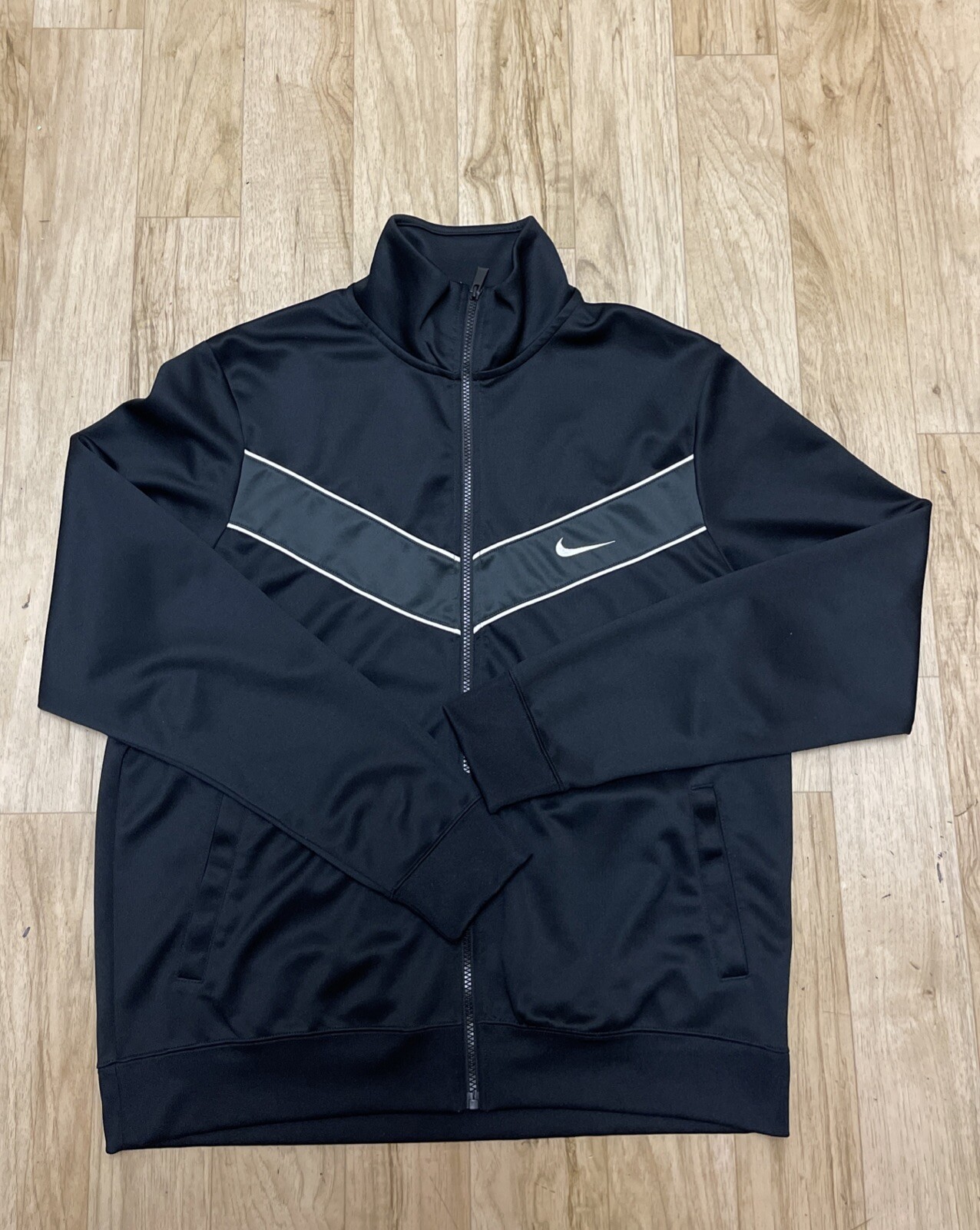 Nike Athletic Track Jacket Retro Black Striker Full Z… - Gem