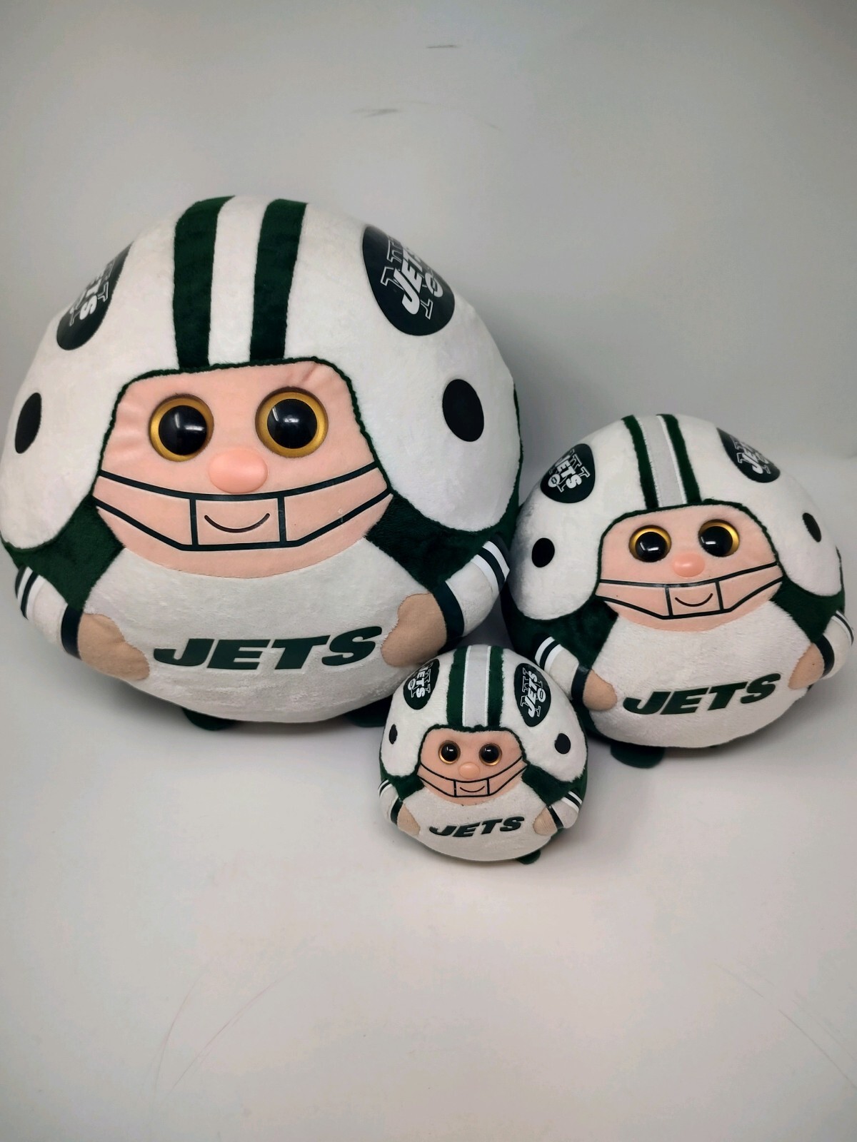 Lot of 3 NY New York Jets Football Mascot Ty Beanie Ballz Plush Family ...
