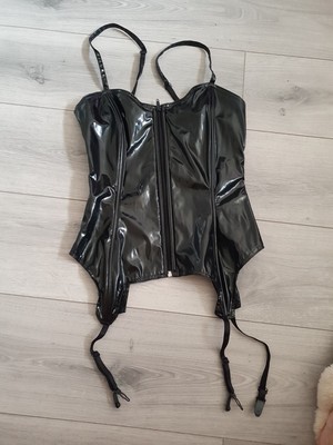 Phaze Black PVC Basque Size 10 Worn Once | eBay UK
