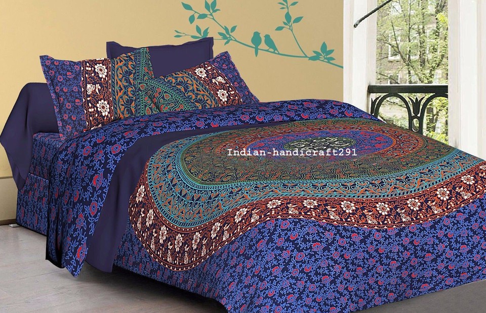 Bedding Set Duvet Doona Quilt Cover King Size Cotton Mandala Hippie ...
