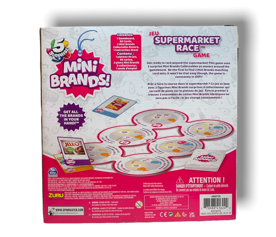 Supermarket Race Game Family Fun Jeu 5 Surprise Mini Brands Board Game ...