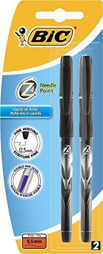BIC Z4 Needle Point Roller Pen - Black (Pack of 2) Blister of 2 | eBay