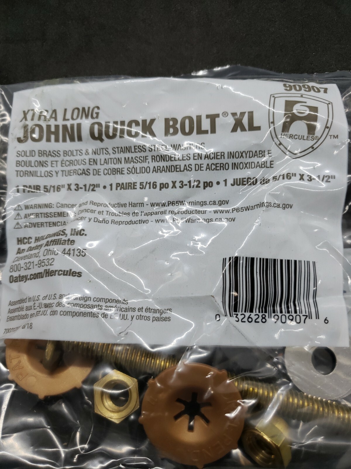 Oatey Oatey Hercules 90907 Johni-Bolts XL Quick Bolt 3-1/2 in. L /16 in ...