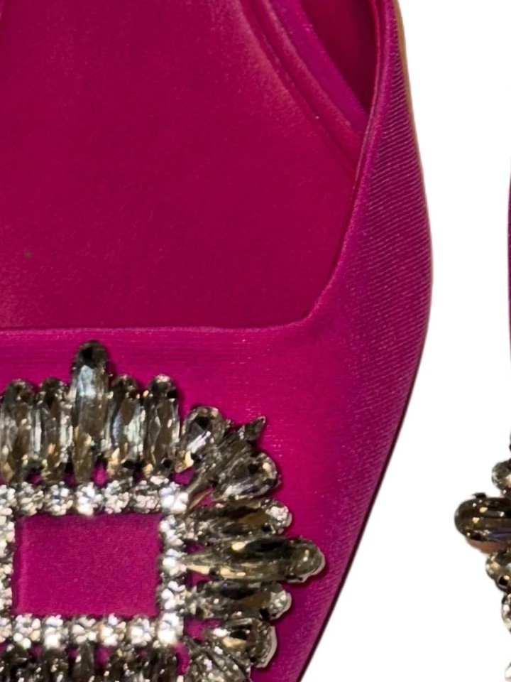 Zara Slingback Femme Rose Strass Talon Chat Élégant (EU 38) | eBay
