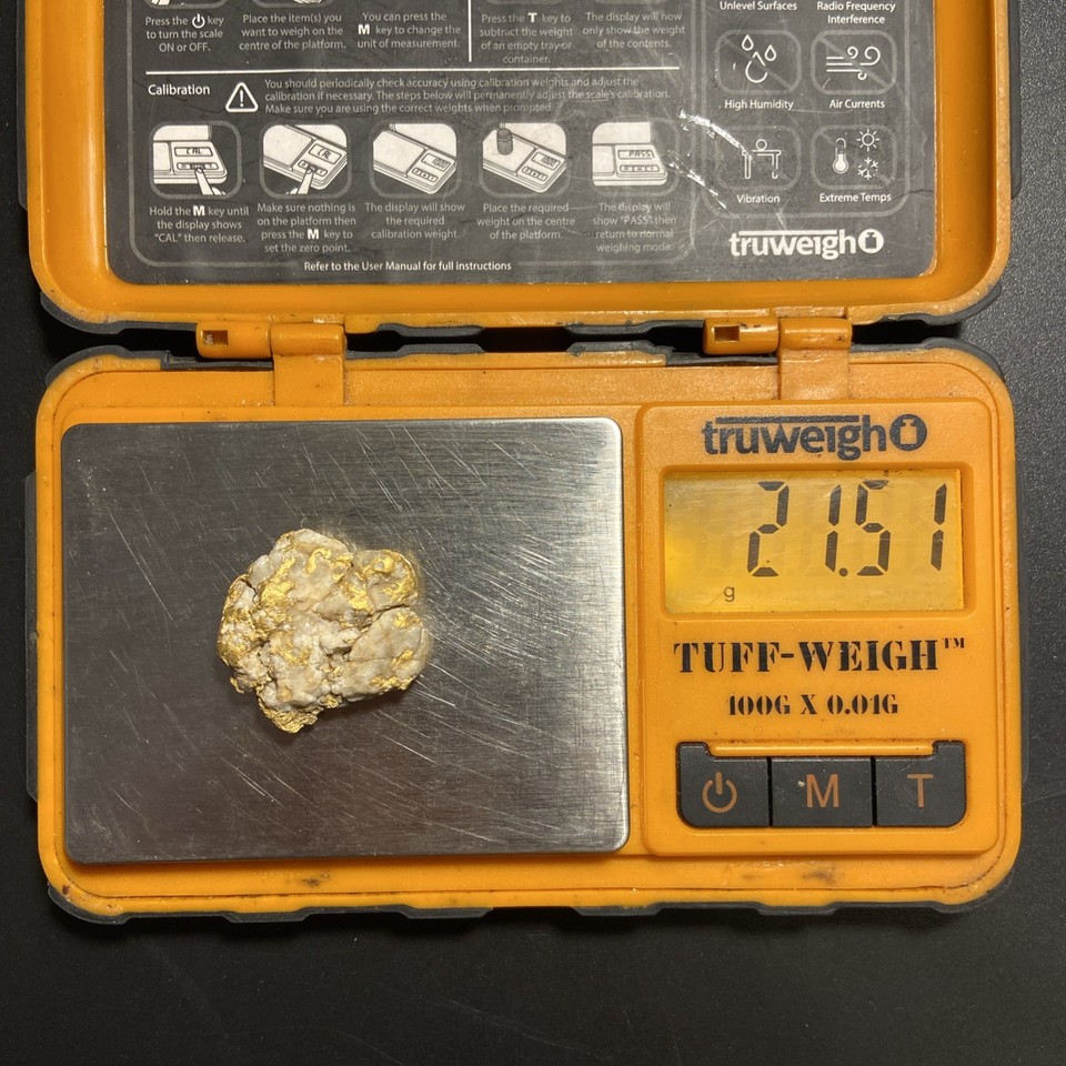 Gold Nugget Natural Yukon Alaskan Placer Gold 21.51 Grams High Purity ...