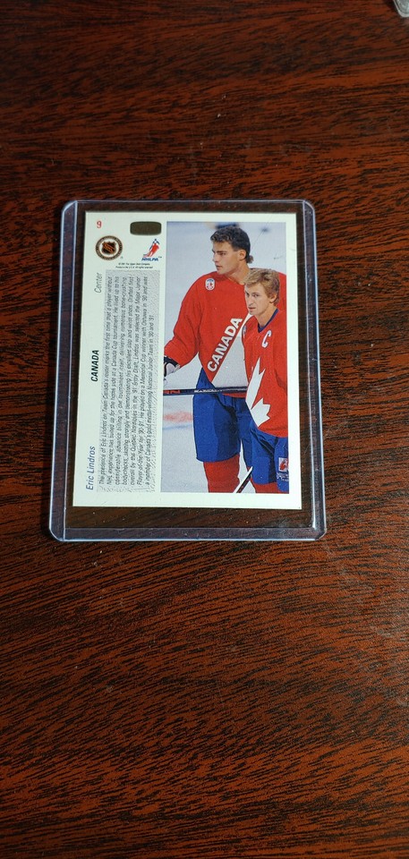 1991-92 Upper Deck Eric Lindros Rookie Ice Hockey Card #9 Near Mint | eBay