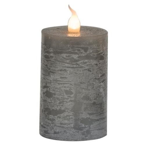 NEW Primitive TIMER PILLAR RUSTIC Grungy GRAY Candle 3" H x 2" D ...
