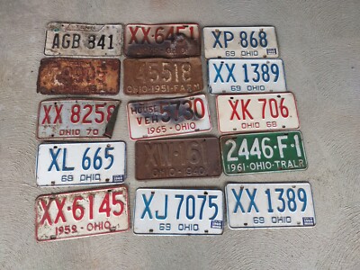 lot of 15 old license plates - 1940-1970 | eBay