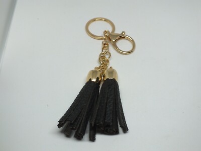 Collectible Key Chain Zipper Pull Gold Tone Double Black Tassels 4 ...