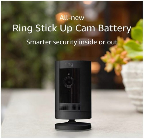 Ring Stick Up Cam Battery HD Security Camera (3rd Gen) BLACK- |FREE ...