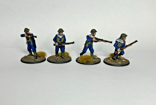 4 x WW2 Royal Navy Shore party Troops 28 mm Painted Empress Miniatures ...