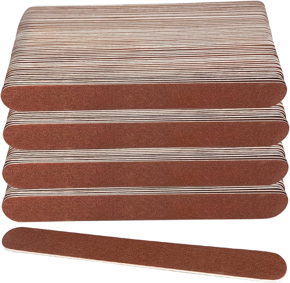 100 Pcs Wooden Nail Files, 7 Inches Emery Board Nail File for Nature ...