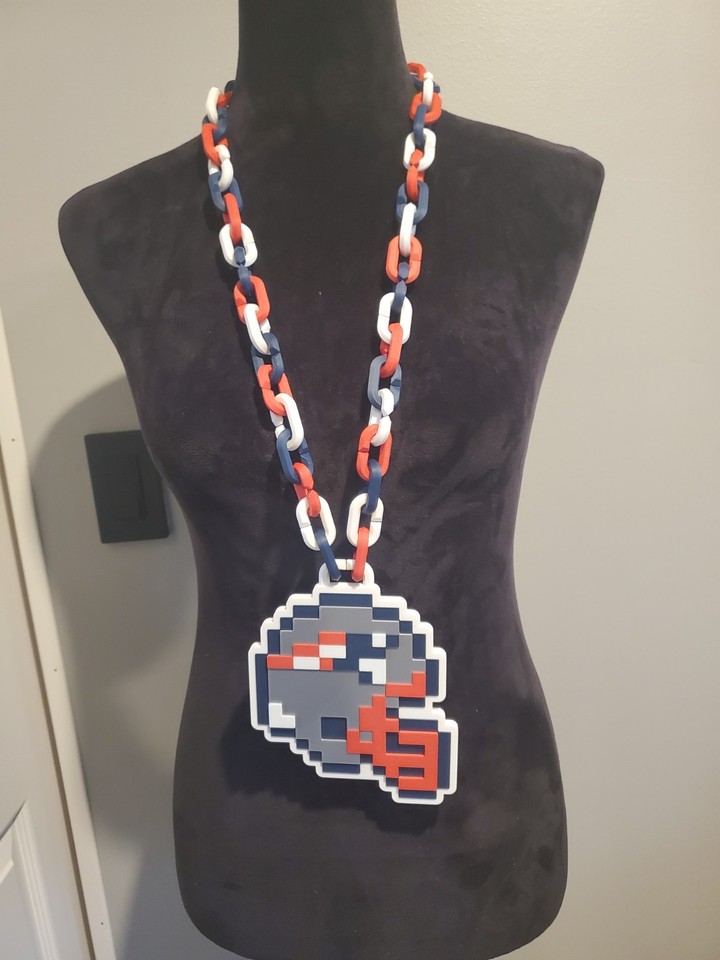 New England Patriots NFL Football Necklace Pixel Helmet Hype Chain | eBay