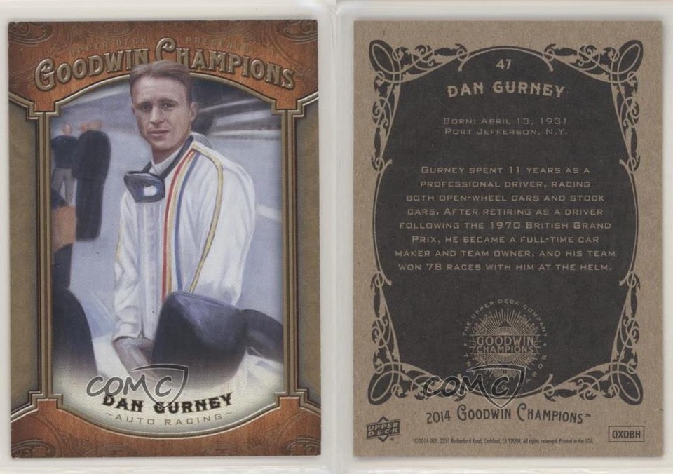 2014 Upper Deck Goodwin Champions Dan Gurney #47 HOF g1z | eBay