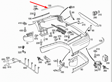 MERCEDES W211 Rear Bumper Moulding Chrome Trim Left A2118850374 for ...