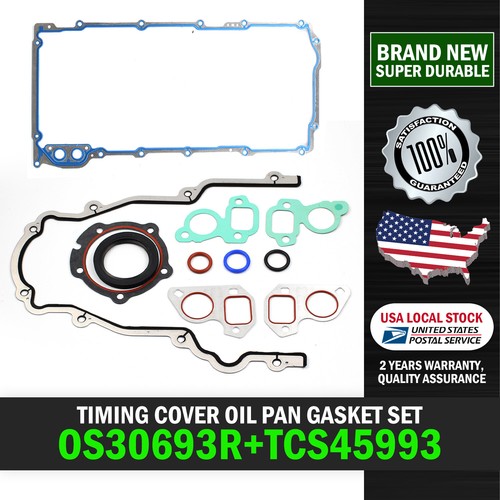 New TCS45993+OS30693R Timing Cover Oil Pan Gasket Kit For 03-08 GMC ...