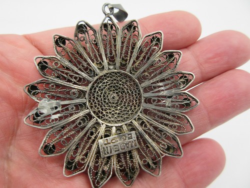 Antique 800 Silver Egyptian African Filigree Medallion Pendant | eBay