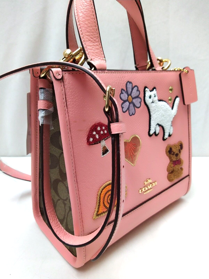Coach Dempsey 22 Pink Leather With Creature Patches Women's Leather ...