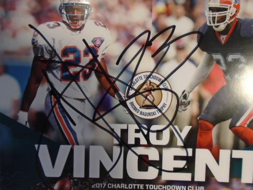 Troy Vincent Signed Dolphins Redskins 2017 Bronko Nagurski Football ...