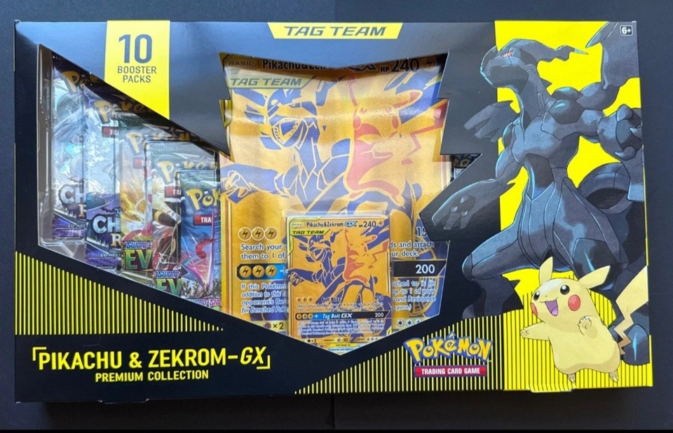 Pokémon TCG 2021 Zekrom & Pikachu Tag Team GX Collection BoX! READ ...