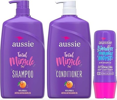 Aussie Miracle Shampoo and Conditioner, Miracle Deep Conditioner - free ...