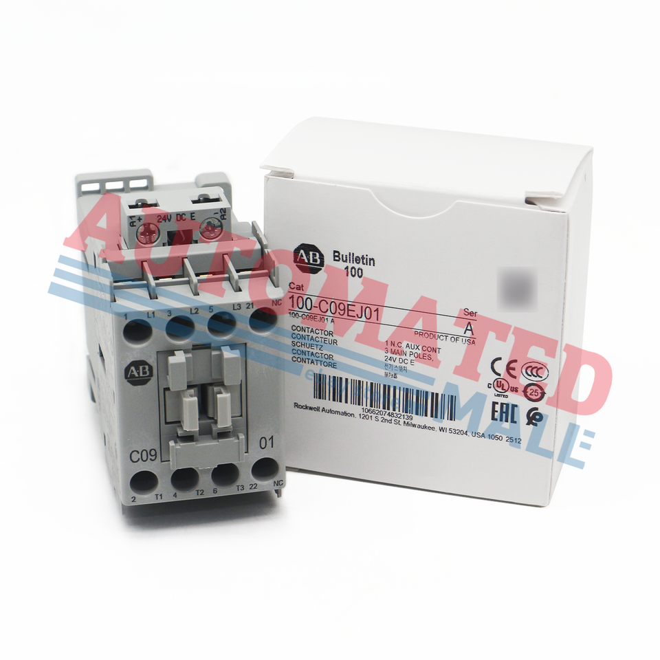 New Allen-Bradley 100-C09EJ01 IEC 9 A Contactor 24V DC Electronic Coil ...