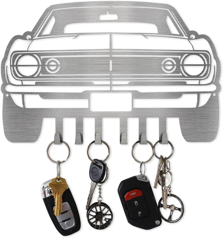 Wall Car Key Holder Automotive Unique Silhouettes 6 Hooks Metal Cool ...
