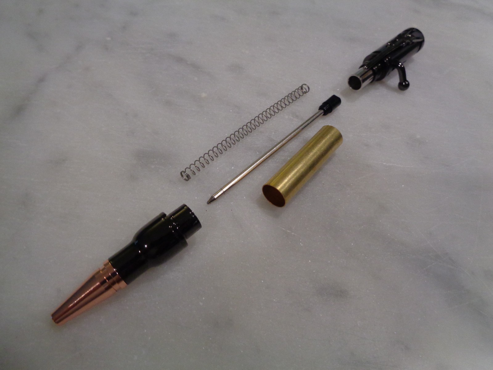 10 Pack, Gun Metal, Mini 30 Caliber Bolt Action Bullet Pen Kits, with ...