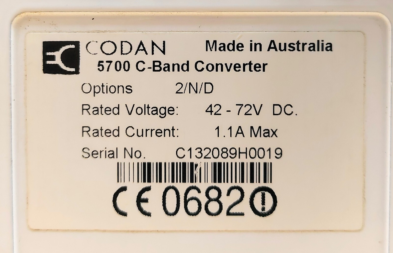Codan 5700 C-Band Converter C132089H0019 for sale online | eBay