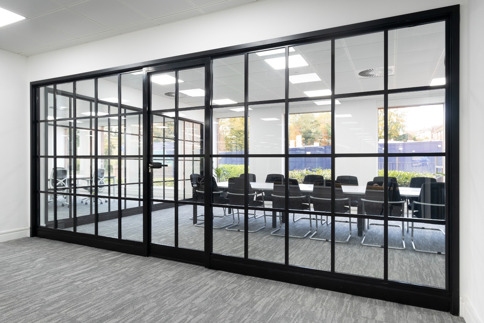 Axis Black Frame Glass Wall Build Your Own Crittall Crital Style Glass ...