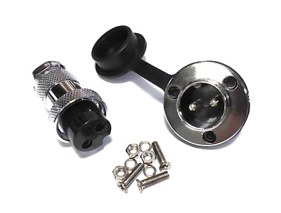 BBT Large Marine Grade Waterproof 2 Pin 12 volt 20mm Deck Plug/Outlet ...