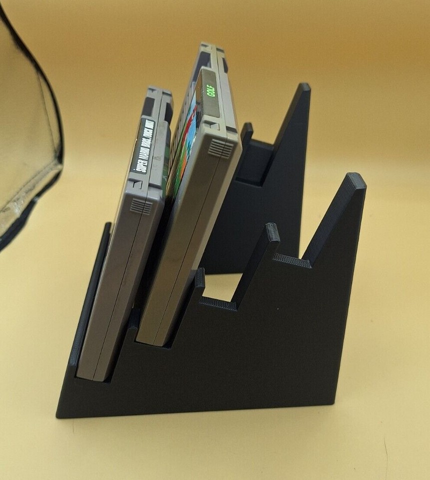 NES Game Cartridge Display Stand Tiered, Holds Up To 5 Carts 3D Printed ...