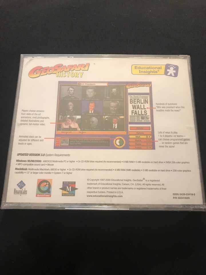 Vintage GeoSafari History Special Platinum Edition CD-Rom BRAND NEW ...