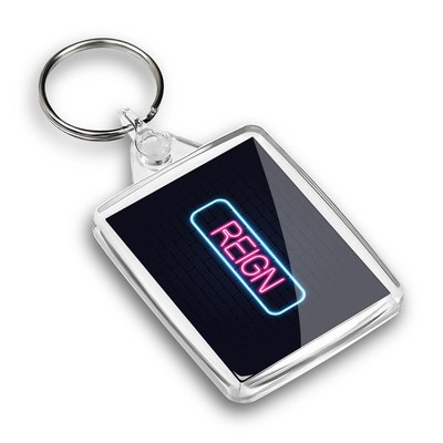 1x Rectangle Keyring Neon Sign Design Reign Name #352411 | eBay