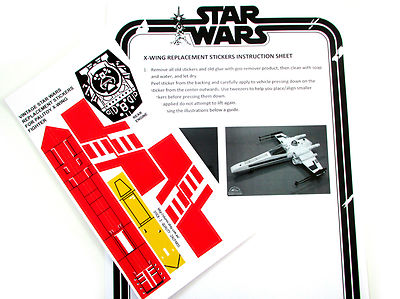 REPLACEMENT STICKERS for STAR WARS VINTAGE XWING 1978-82 X-WING FIGHTER ...